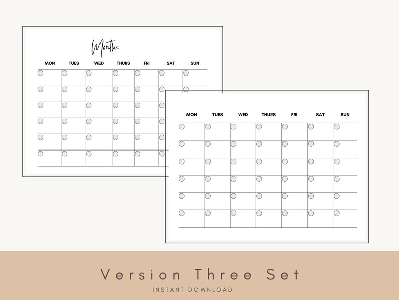 Blank Monthly Calendar Templates, Monthly Calendar, Monthly Notes ...