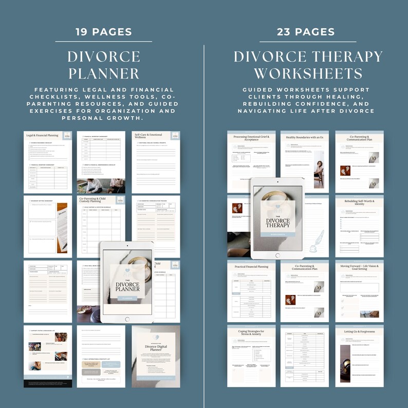 Divorce and Co-parenting Bundle, Divorce Coach Support Tools, Separation Support Therapy Toolkit ...