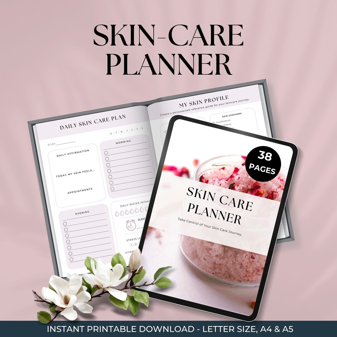 Skin Care Printable, Beauty Planner, Habit Tracker Planner, Self-care ...