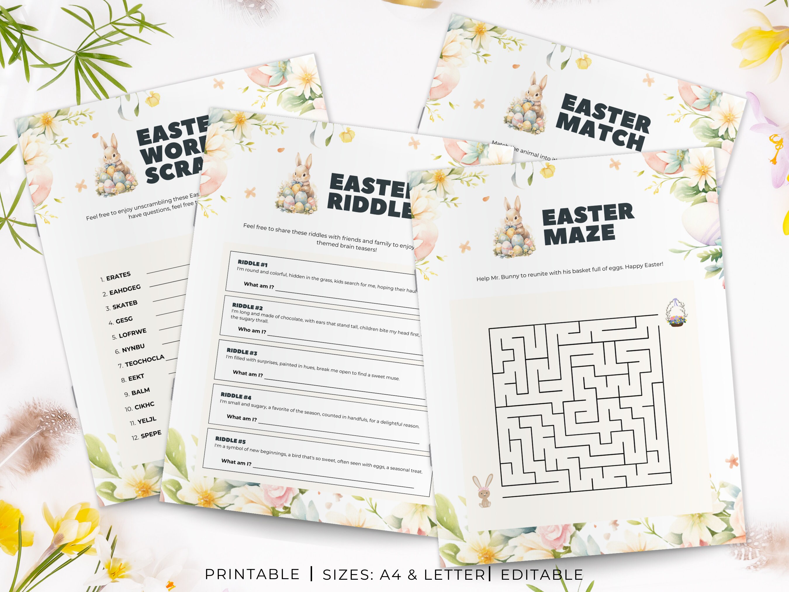 Easter Activity Printable, Kids Easter Activity Book, Editable Easter ...