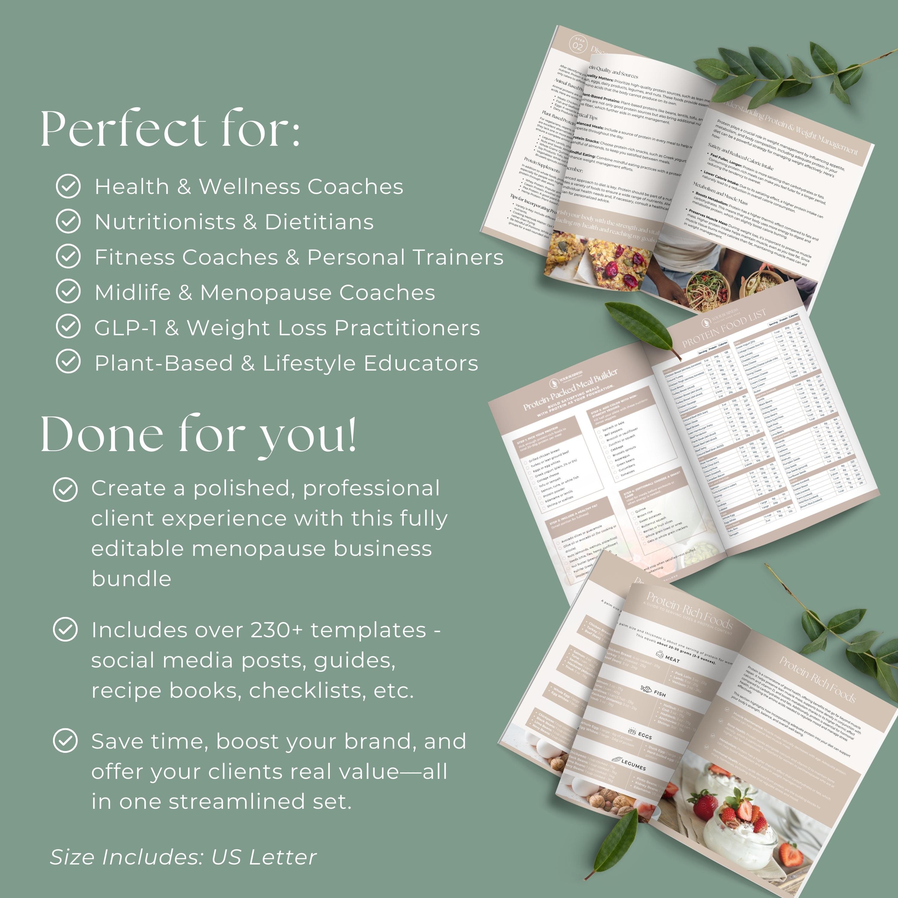 High Protein Coaching Toolkit, Nutritionist Client Handouts, Dietician ...