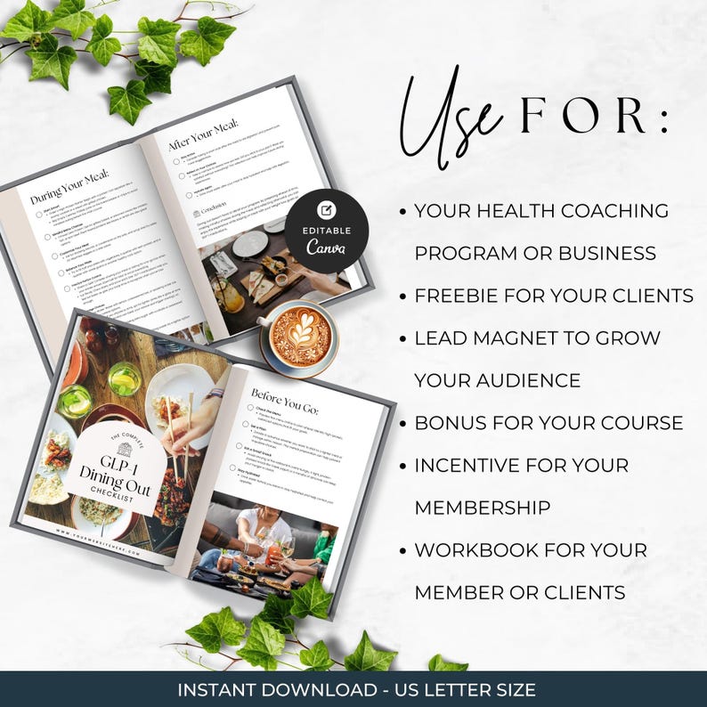 GLP1 Dining Out Checklist Editable Canva Template, Hunger Cues Guide ...