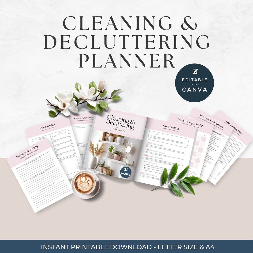 Declutter Planner Template, Weekly Cleaning, Cleaning Checklist , ADHD ...