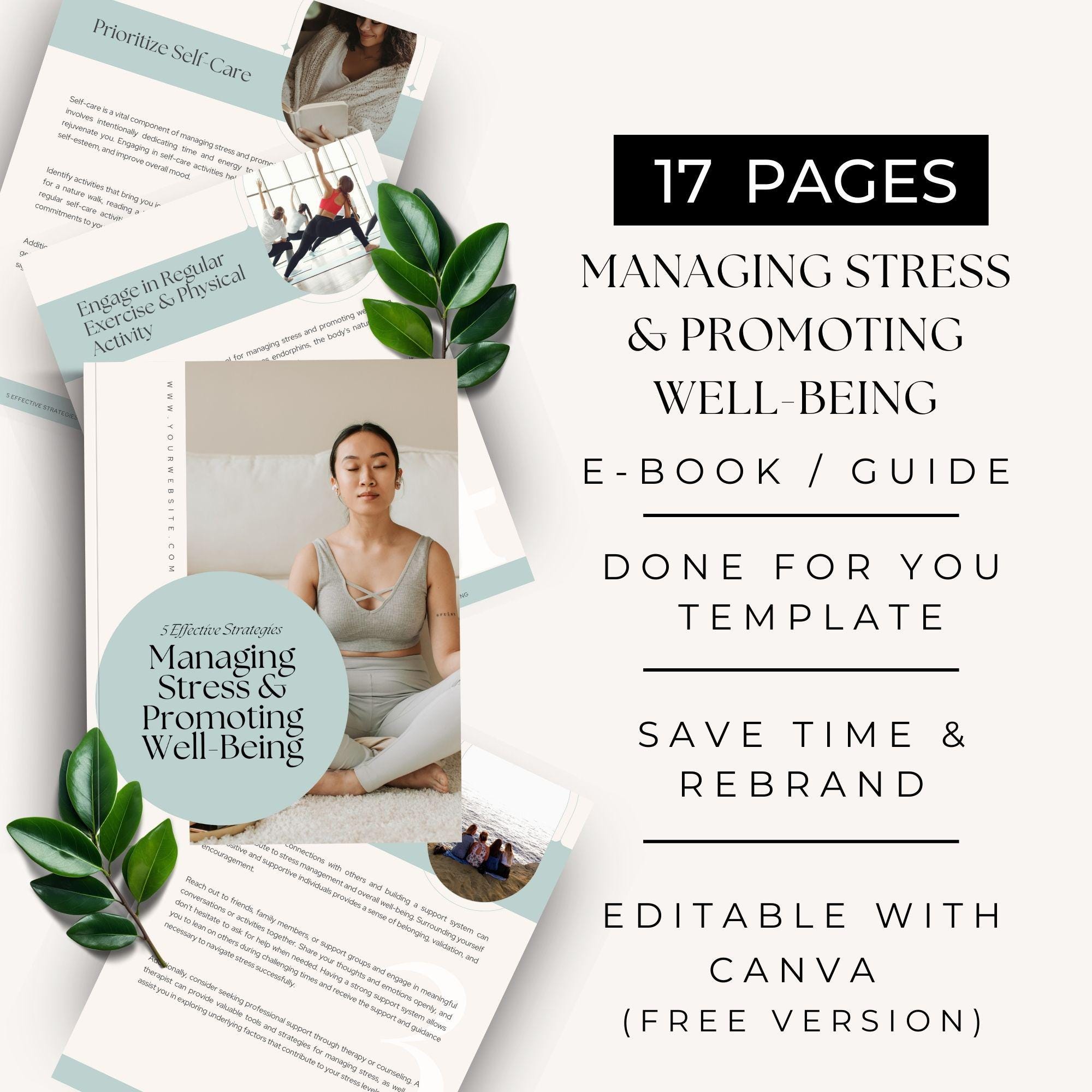 Health Coach Lead Magnet, Managing Stress Guide, Wellness Coaching ...