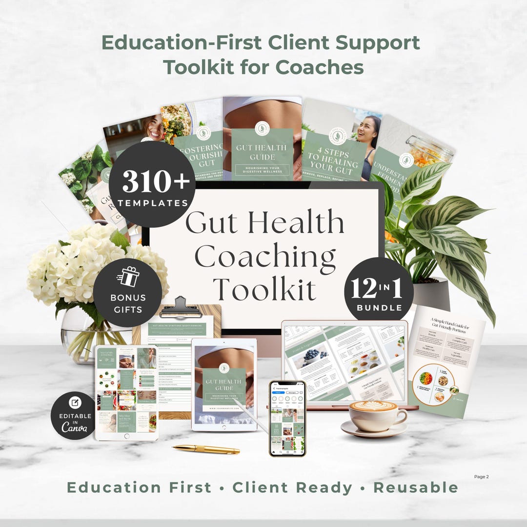 Gut Health Coach Bundle, Digestive Wellness Lead Magnets, Nutrition ...
