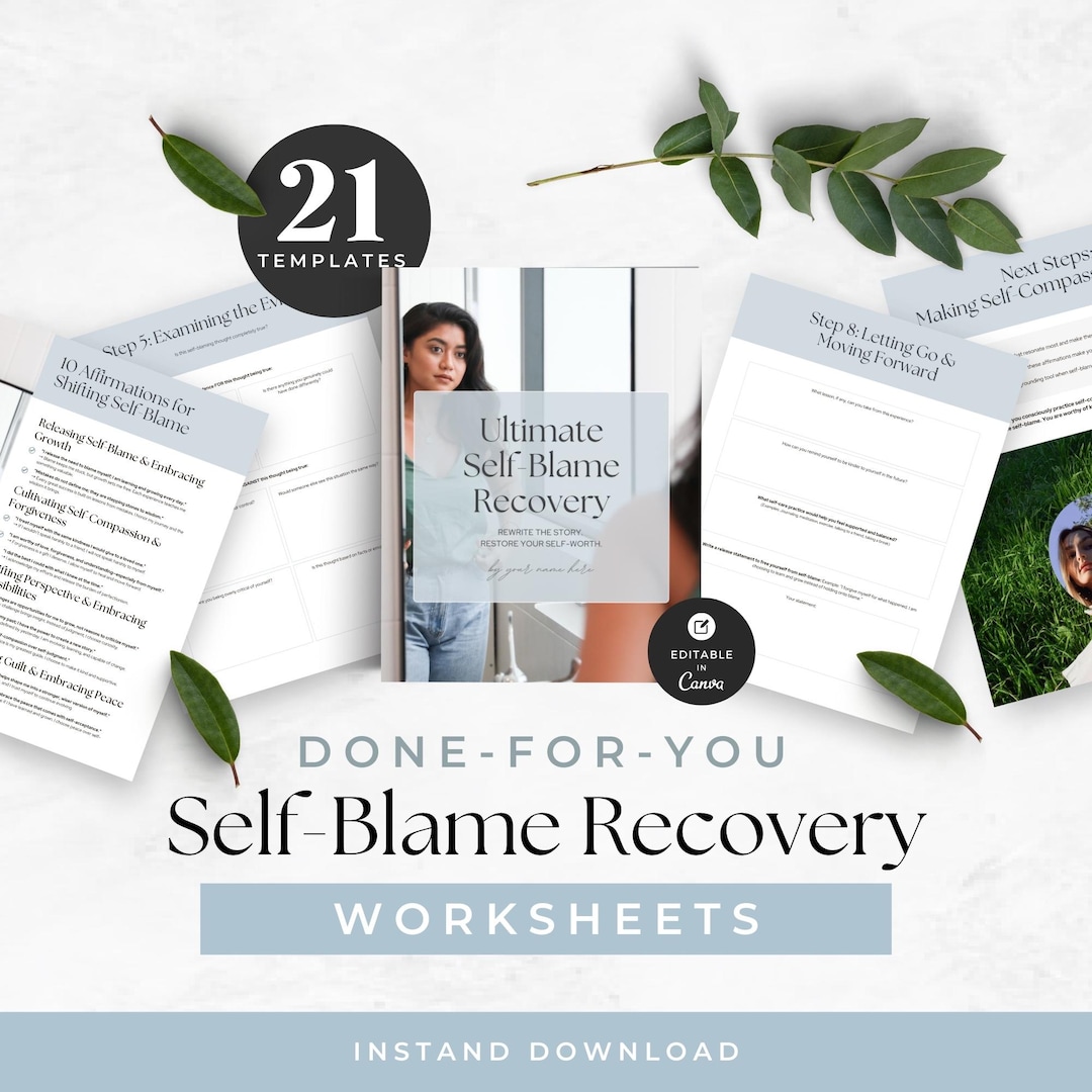 Self-blame Worksheets, Accountability Tools, Self-awareness Therapy ...