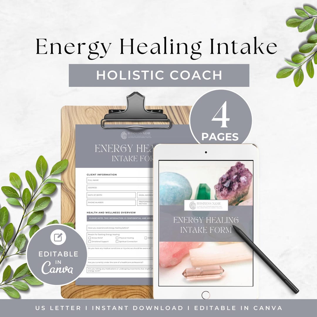 Energy Healing Intake Form, Editable New Client Questionnaire, Client ...