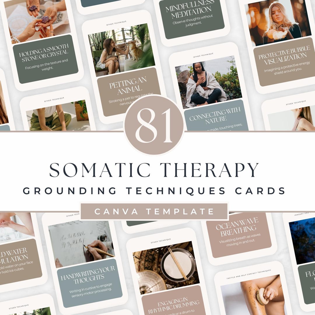 Grounding Techniques Cards for Somatic Therapy, Holistic Coach Program ...