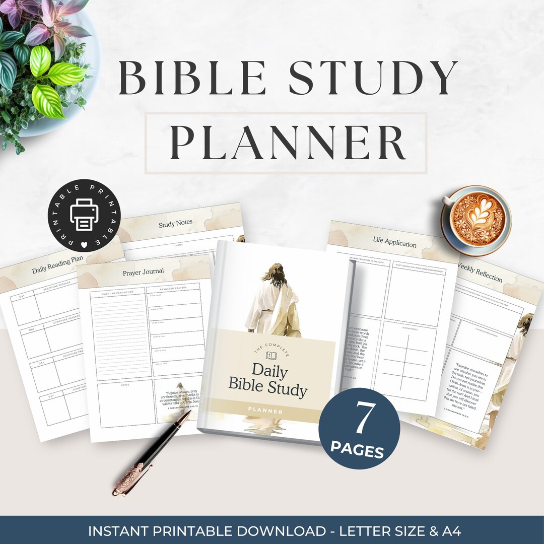 Bible Study Printables Beginners, Prayer Journal, Faith Based Workbook ...