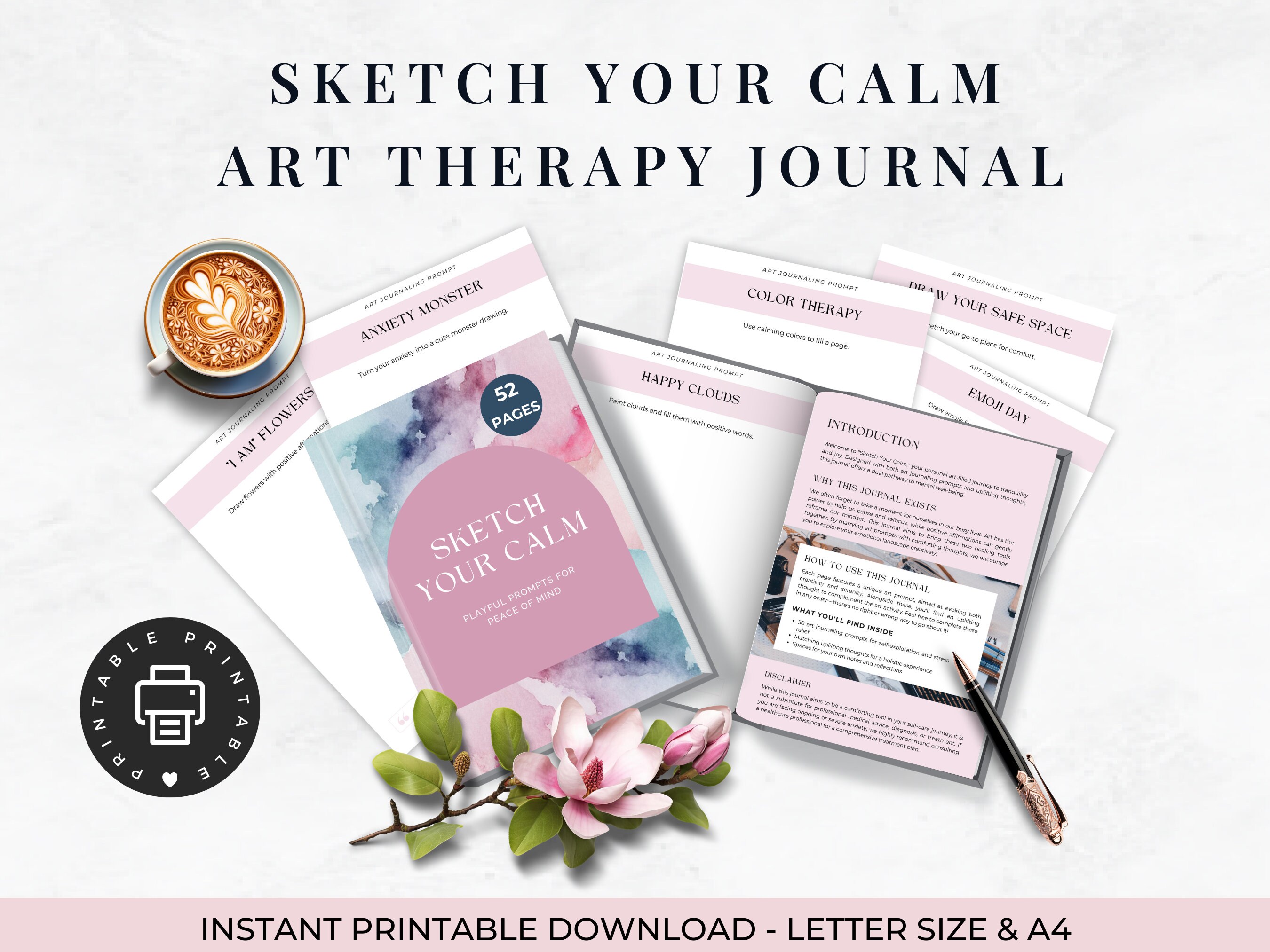 Art Therapy Worksheet Printable, Mindset Worksheet, Art Therapy Journal ...