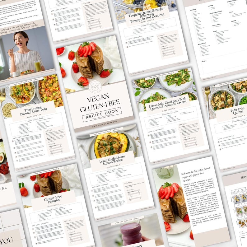 Editable Recipe Book, Vegan Gluten Free Recipes and Meal Plan ...
