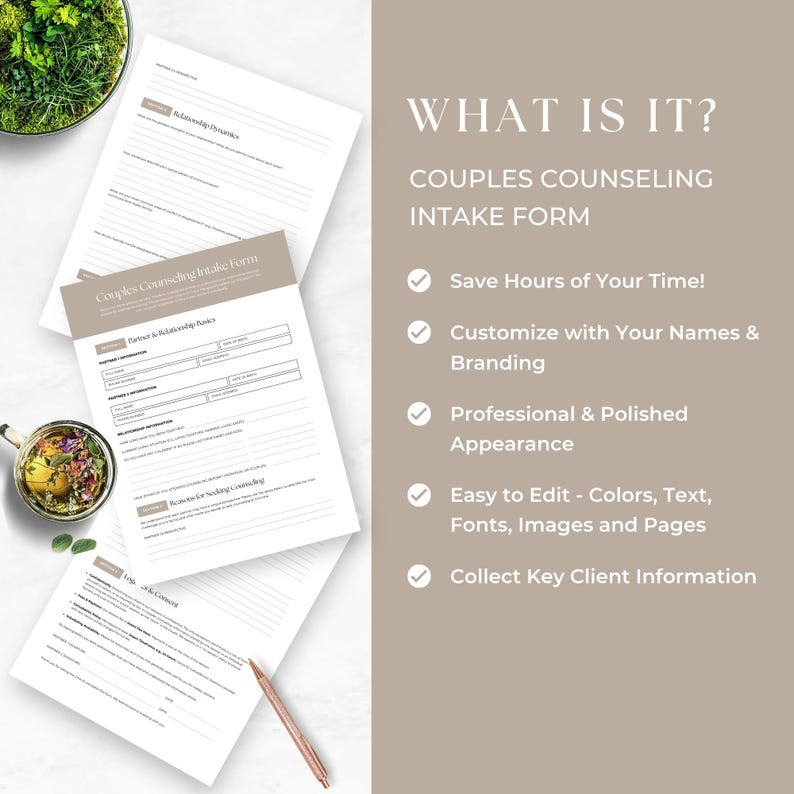 Couples Counseling Intake Form, New Client Questionnaire, Client ...