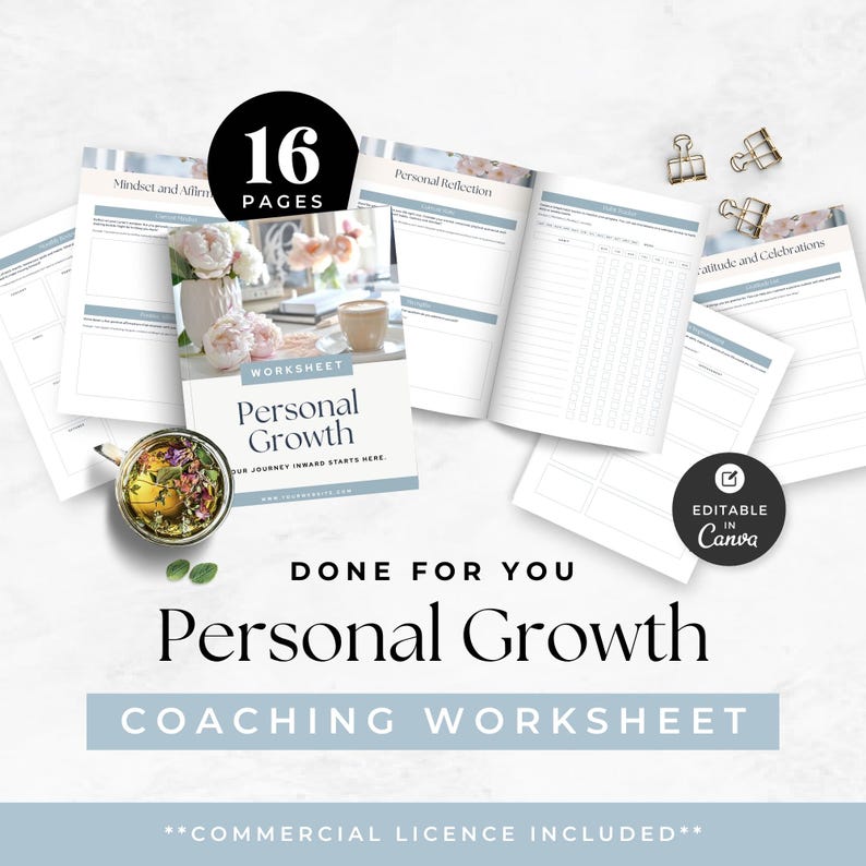 Personal Growth Worksheet Template, Self-help for Mental Health ...