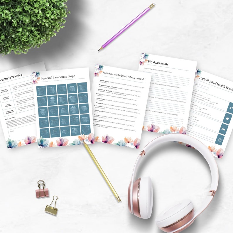 Self Care Workbook Template, Self Care Planner Canva Template, Holistic ...