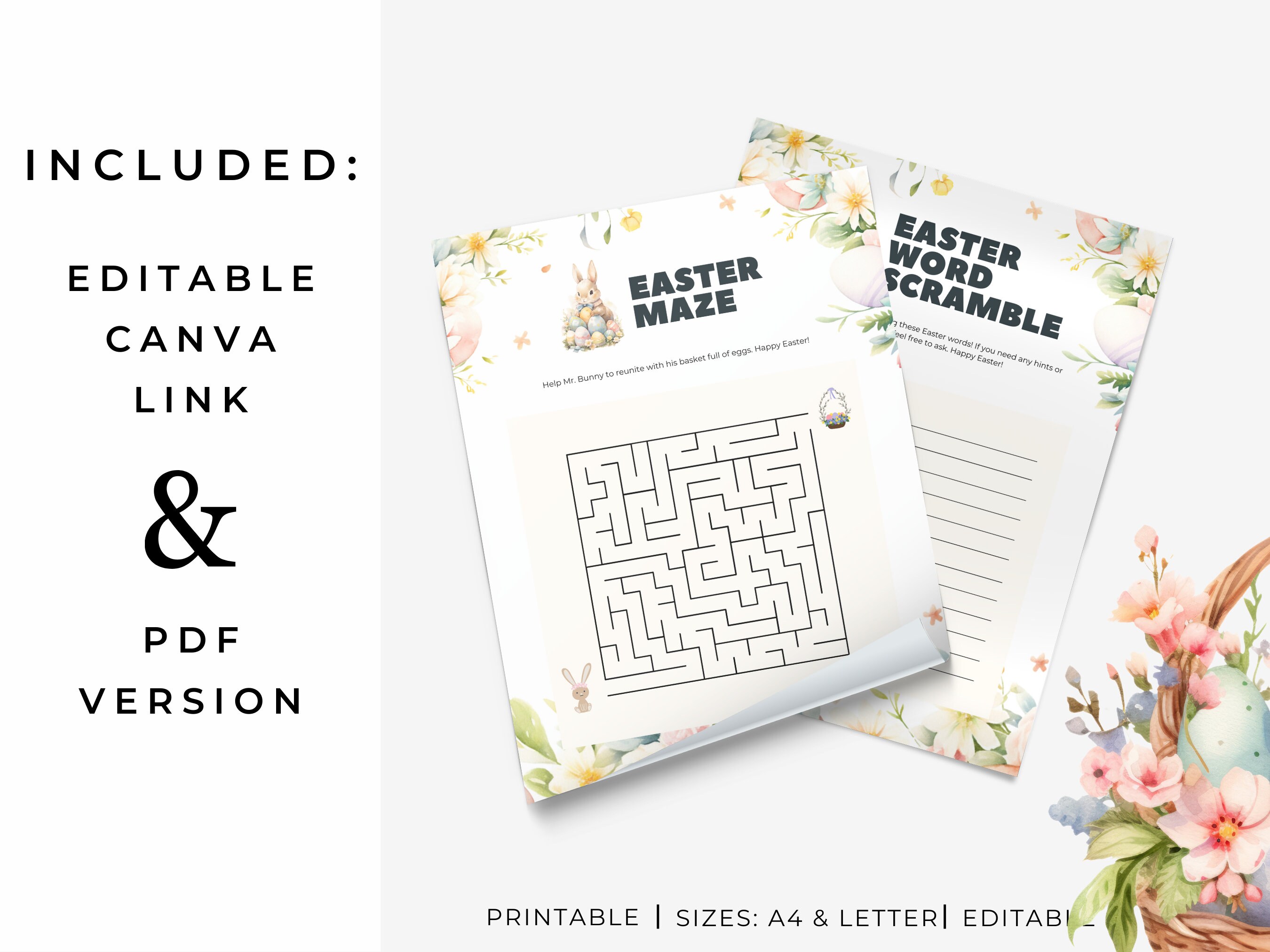 Easter Activity Printable, Kids Easter Activity Book, Editable Easter ...