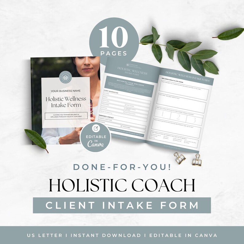 Holistic Coach Intake Form, New Client Questionnaire, Client Onboarding ...