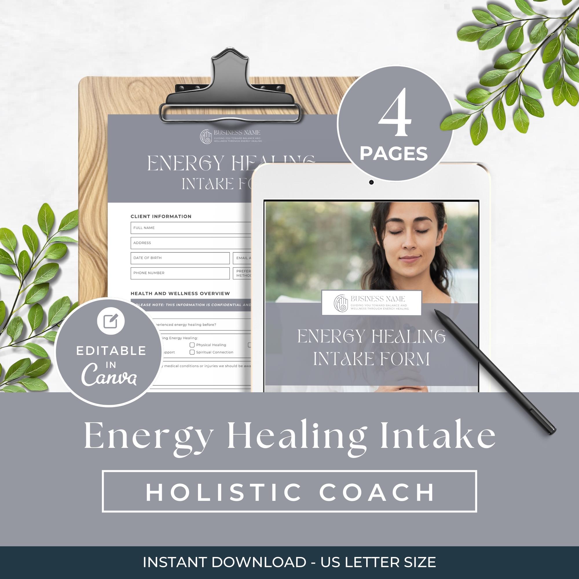 Energy Healing Intake Form, Editable New Client Questionnaire, Client ...