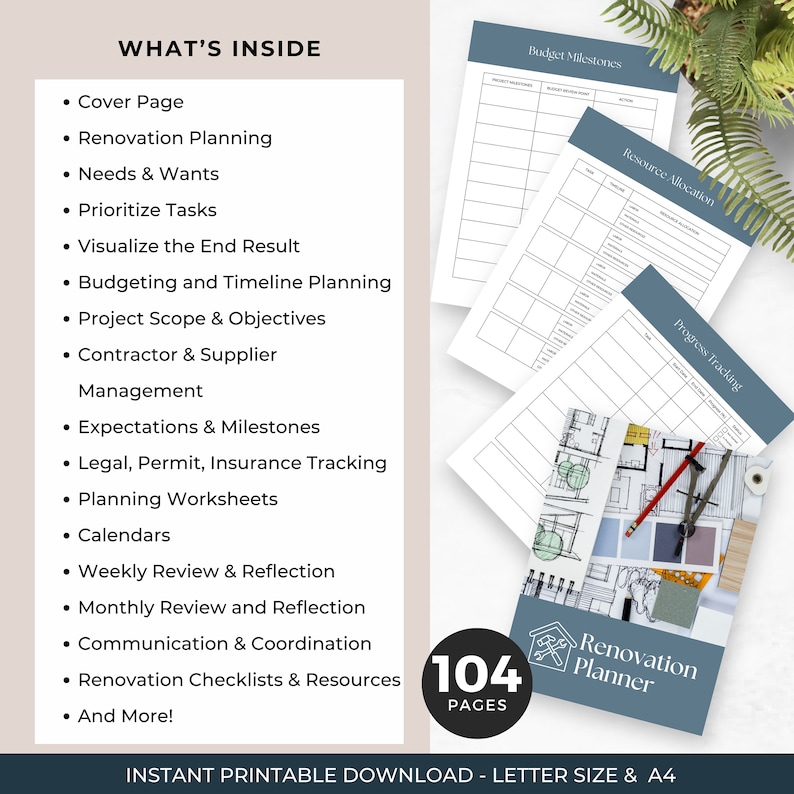 Home Renovation Planner, House Improvement, Project Plan, DIY Project ...