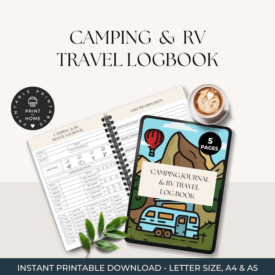 RV Camping Log, Campsite Log, RV Travel Planner, Adventure Journal ...
