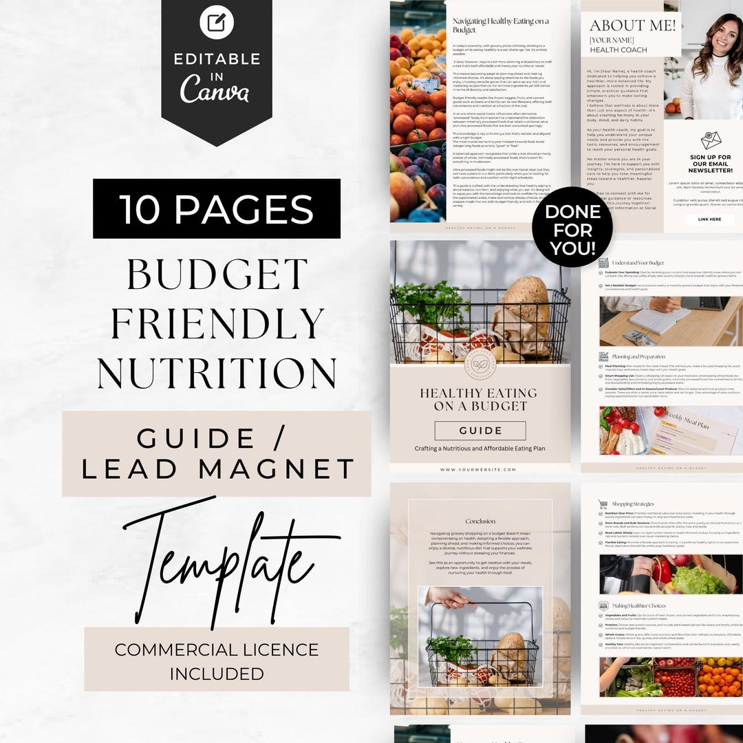 Health Coaching Lead Magnet, Healthy Eating on a Budget Guide ...