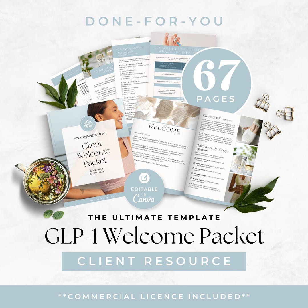GLP1 Client Welcome Packet, Health Coach Onboarding Template, Med Spa ...