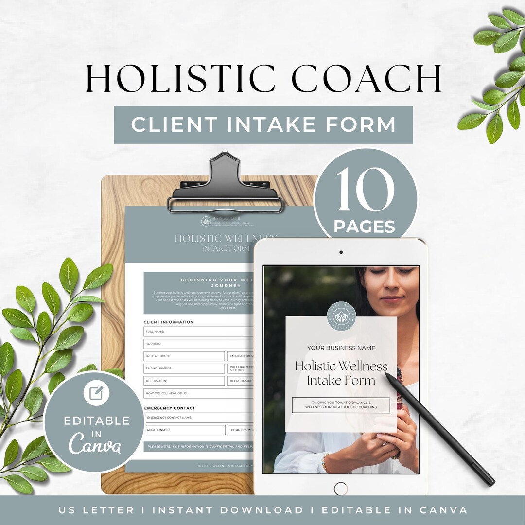 Holistic Coach Intake Form, New Client Questionnaire, Client Onboarding ...