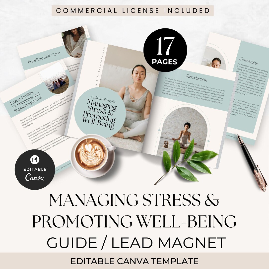 Health Coach Lead Magnet, Managing Stress Guide, Wellness Coaching ...