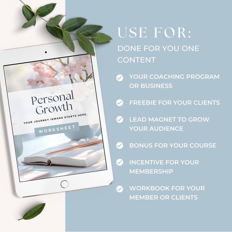 Personal Growth Worksheet Template, Self-help for Mental Health ...