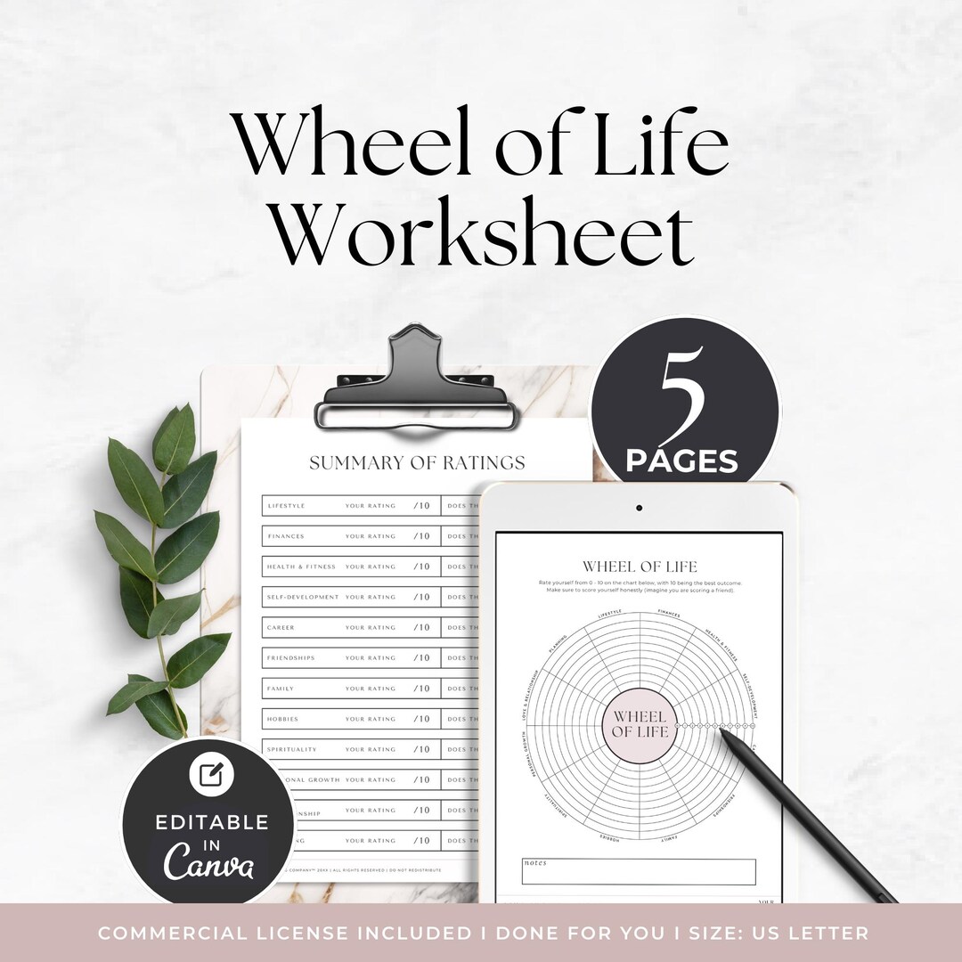 Wheel of Life Worksheet, Life Coach Onboarding Form, Personal ...