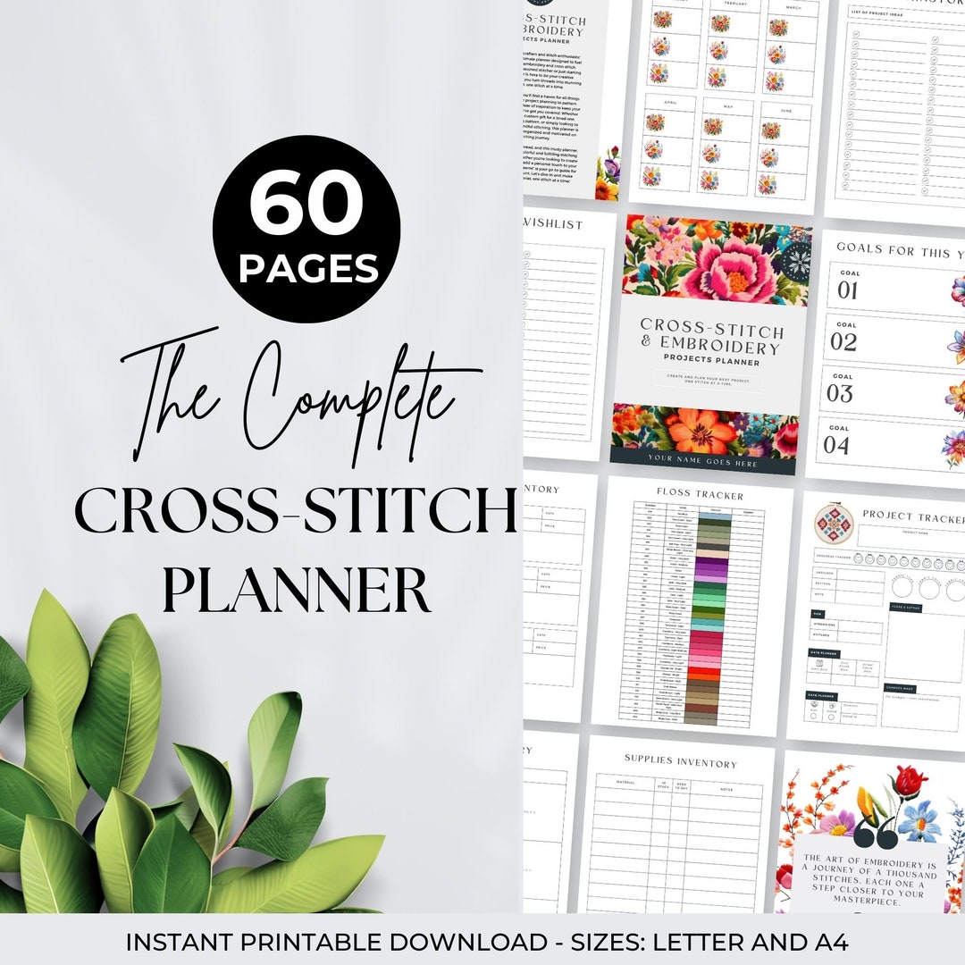 Cross Stitch Planner Printable, DMC Floss Tracker, DMC Floss Chart ...