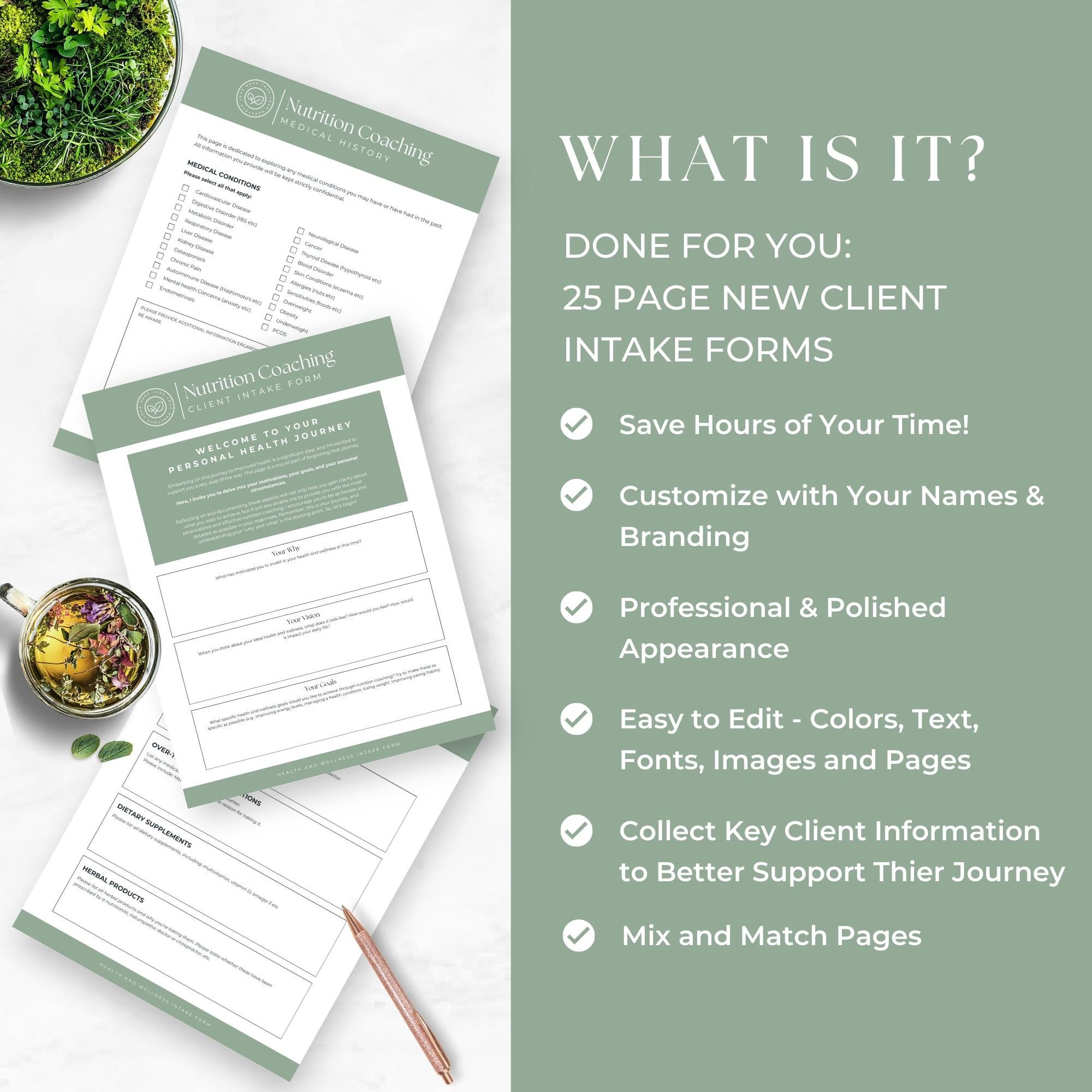 Nutrition Coach Intake Form, Editable New Client Questionnaire, Client ...