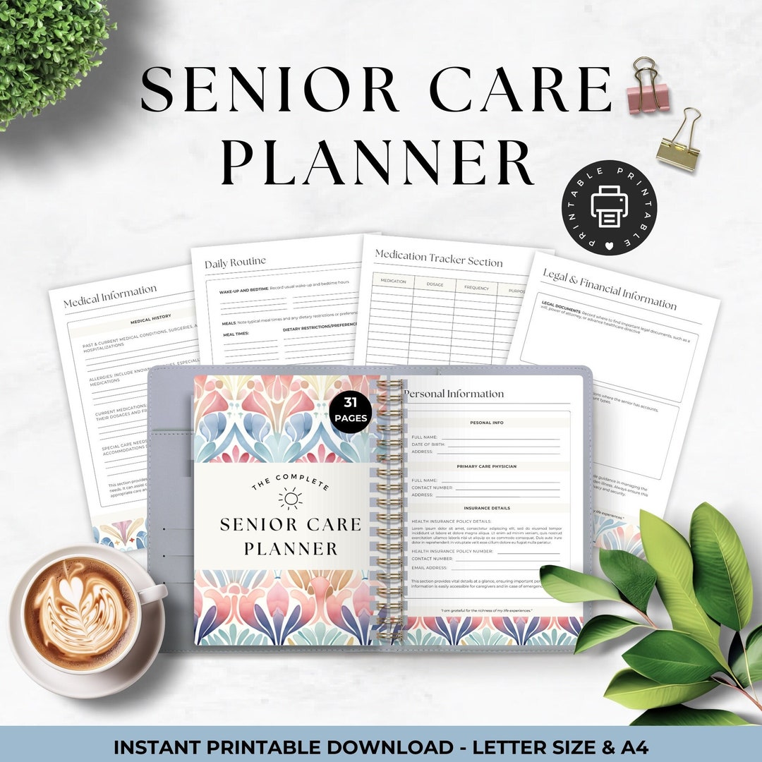 Elderly Care Planner, Caregiving Checklist, Caregiver Task List, Senior ...