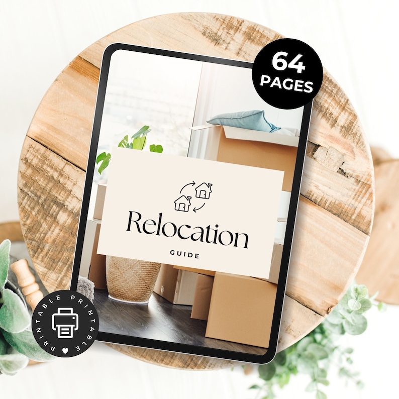 Moving Checklist and Planner Printable, Relocation Guide, New Home ...