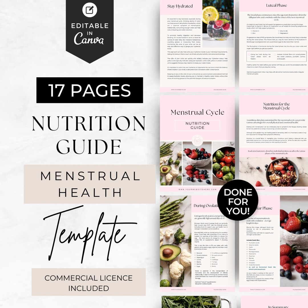 Menstrual Cycle Nutrition Guide, Health Coach Program Template ...