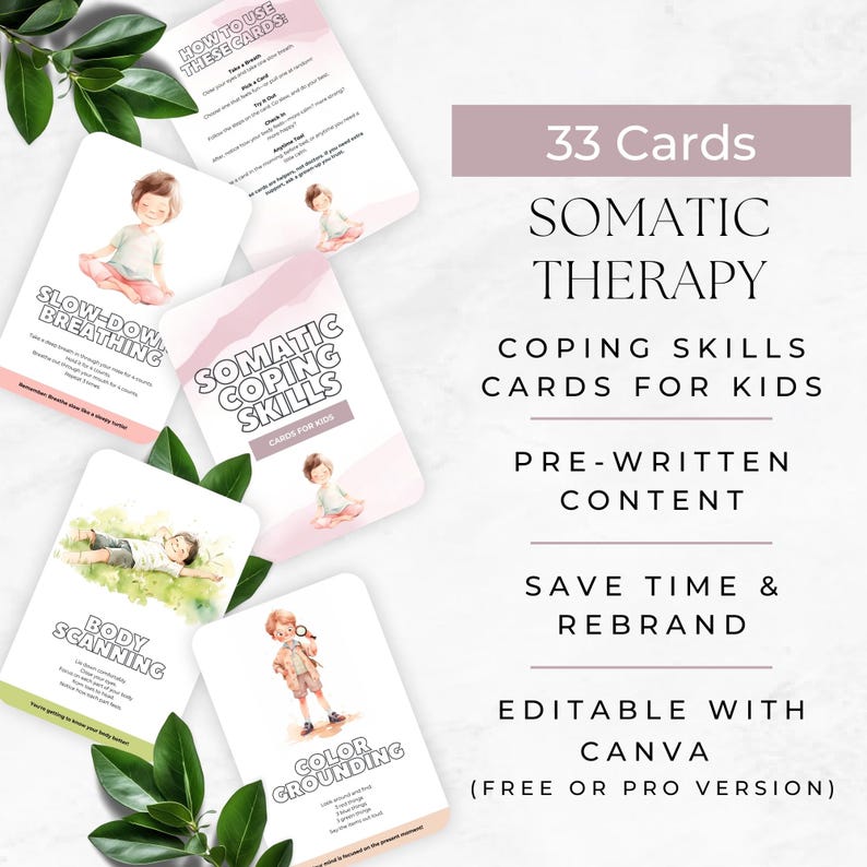 Somatic Cards for Kids, Emotional Regulation Tools, Coping Skills for ...