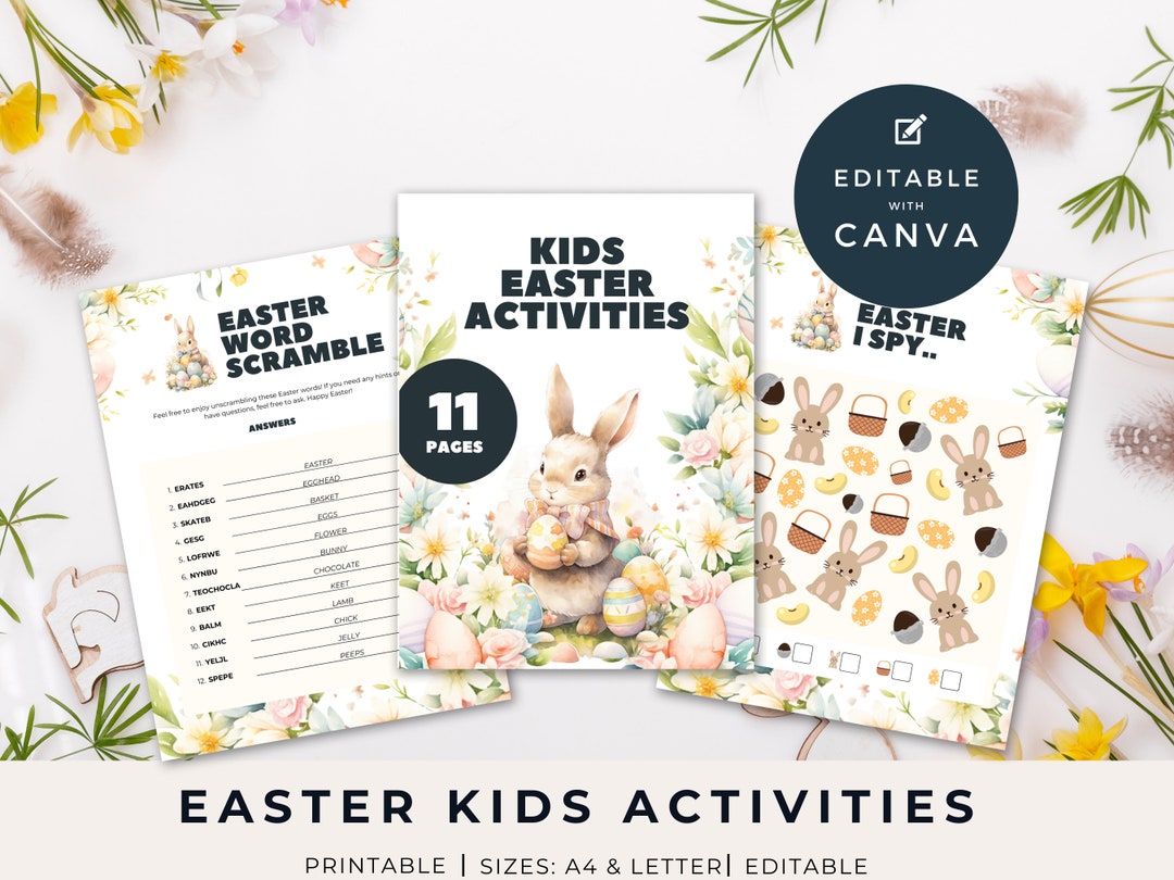 Easter Activity Printable, Kids Easter Activity Book, Editable Easter ...