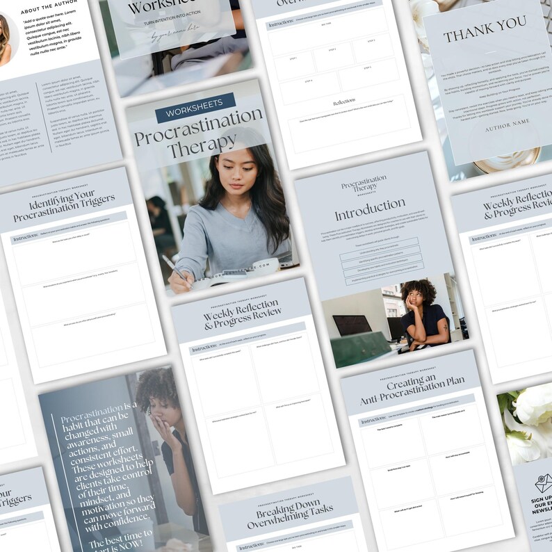 Procrastination Worksheets, Productivity Booster Workbook, Life Coach ...