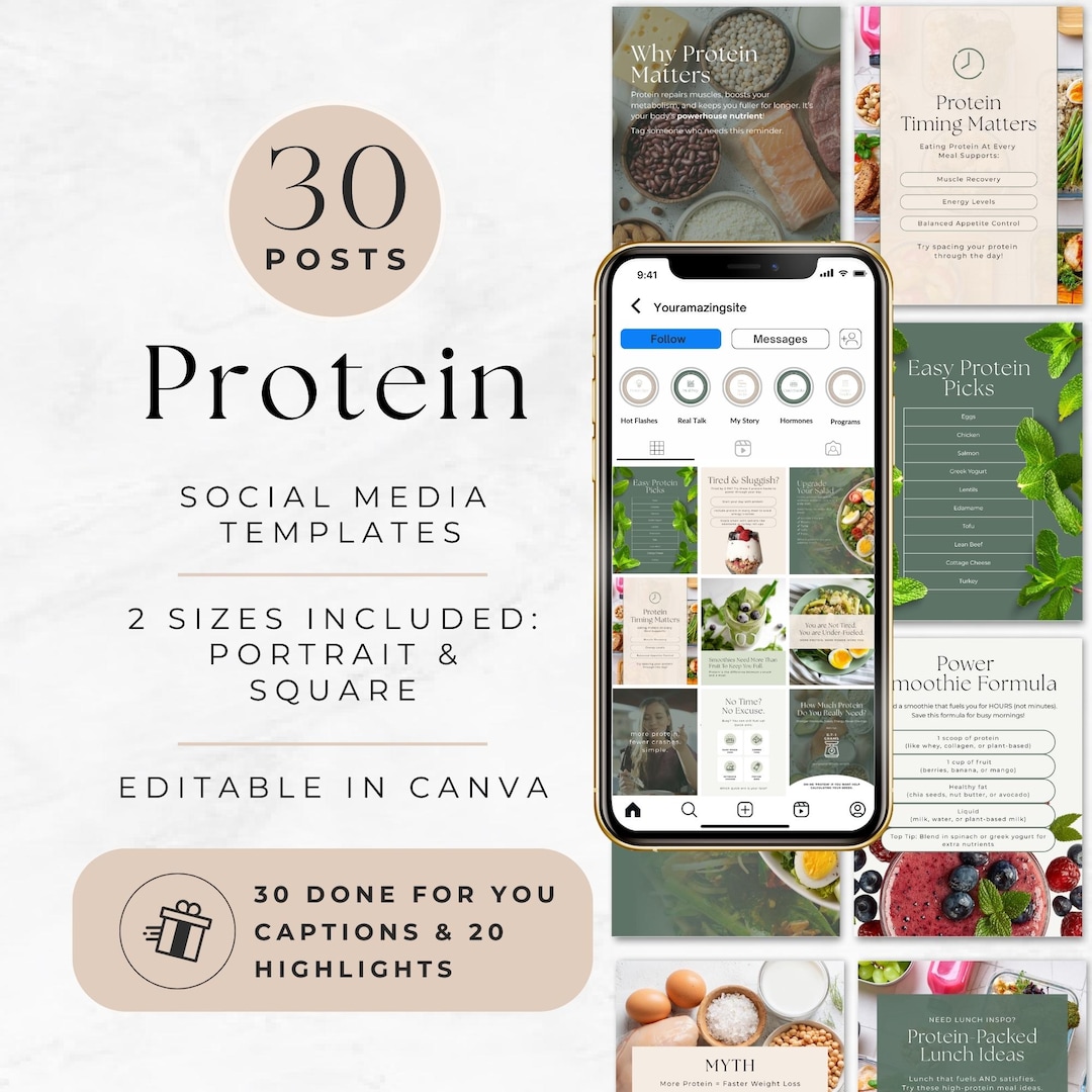 Protein Social Media, Health Coach Instagram Post, Nutritionist Media ...