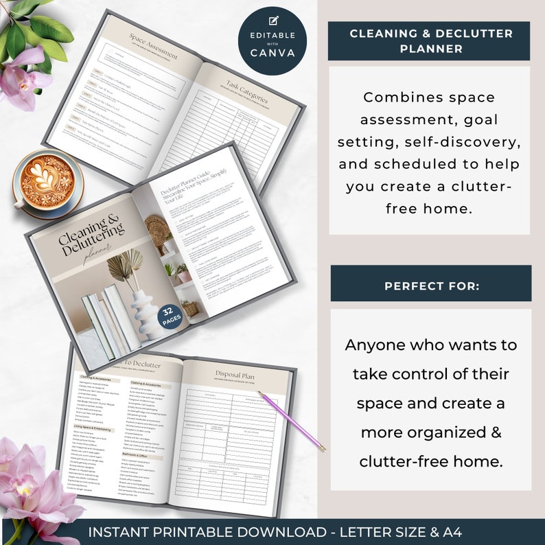 Declutter Planner Template, Weekly Cleaning, Cleaning Checklist , ADHD ...