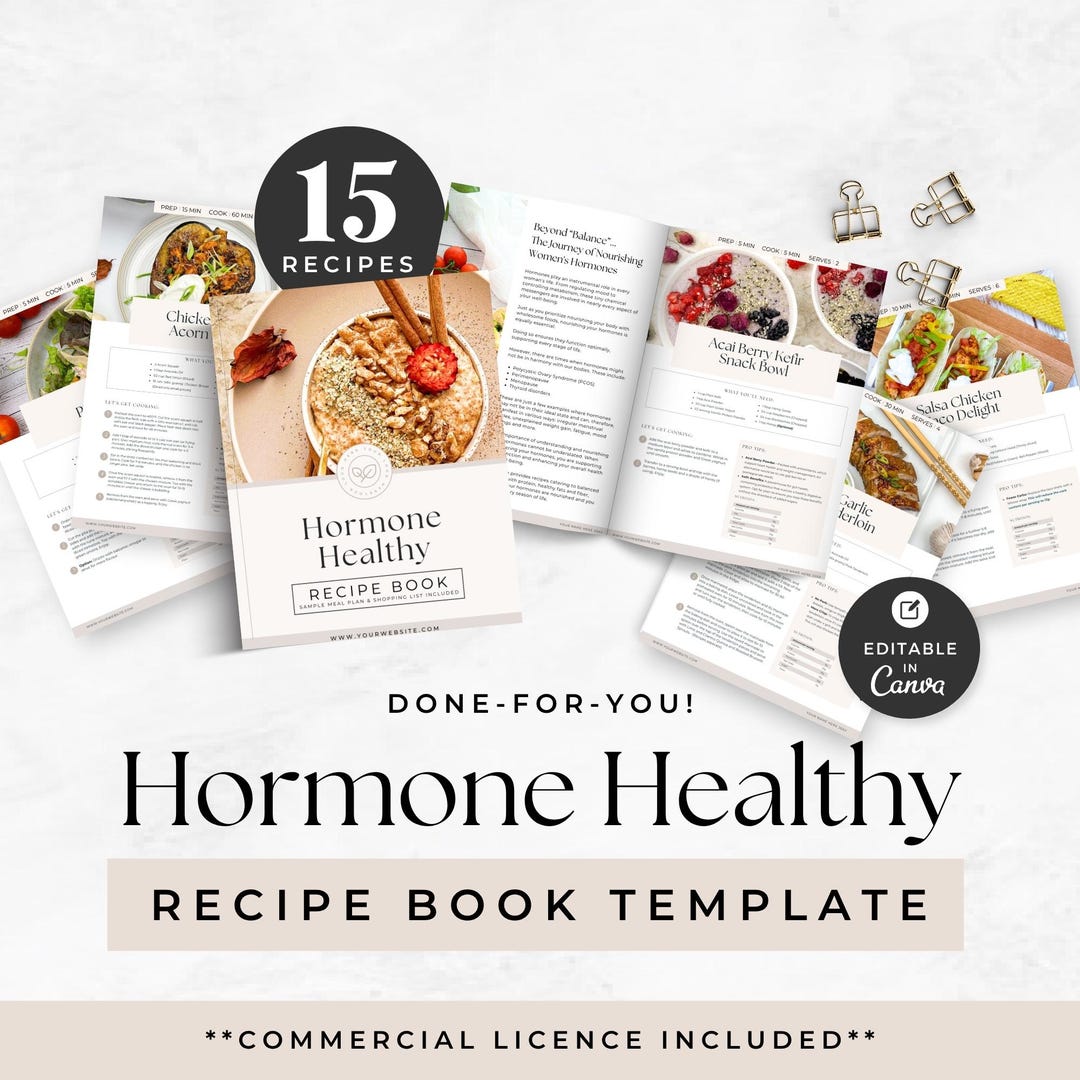 Editable Hormone Health Recipe Book Template, Hormone Balancing Recipes ...