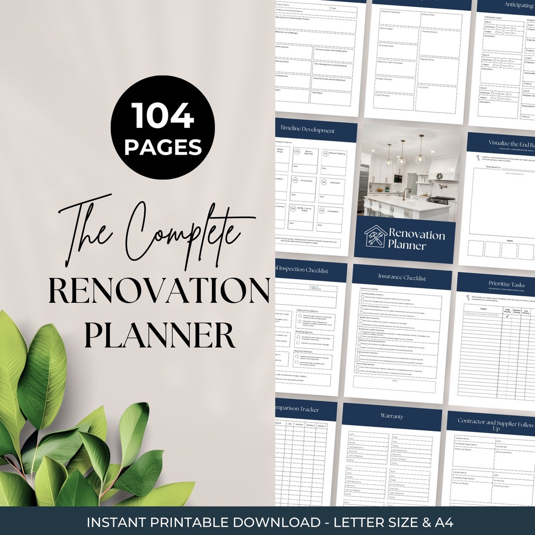 Home Renovation Planner, House Improvement, Project Plan, DIY Project ...