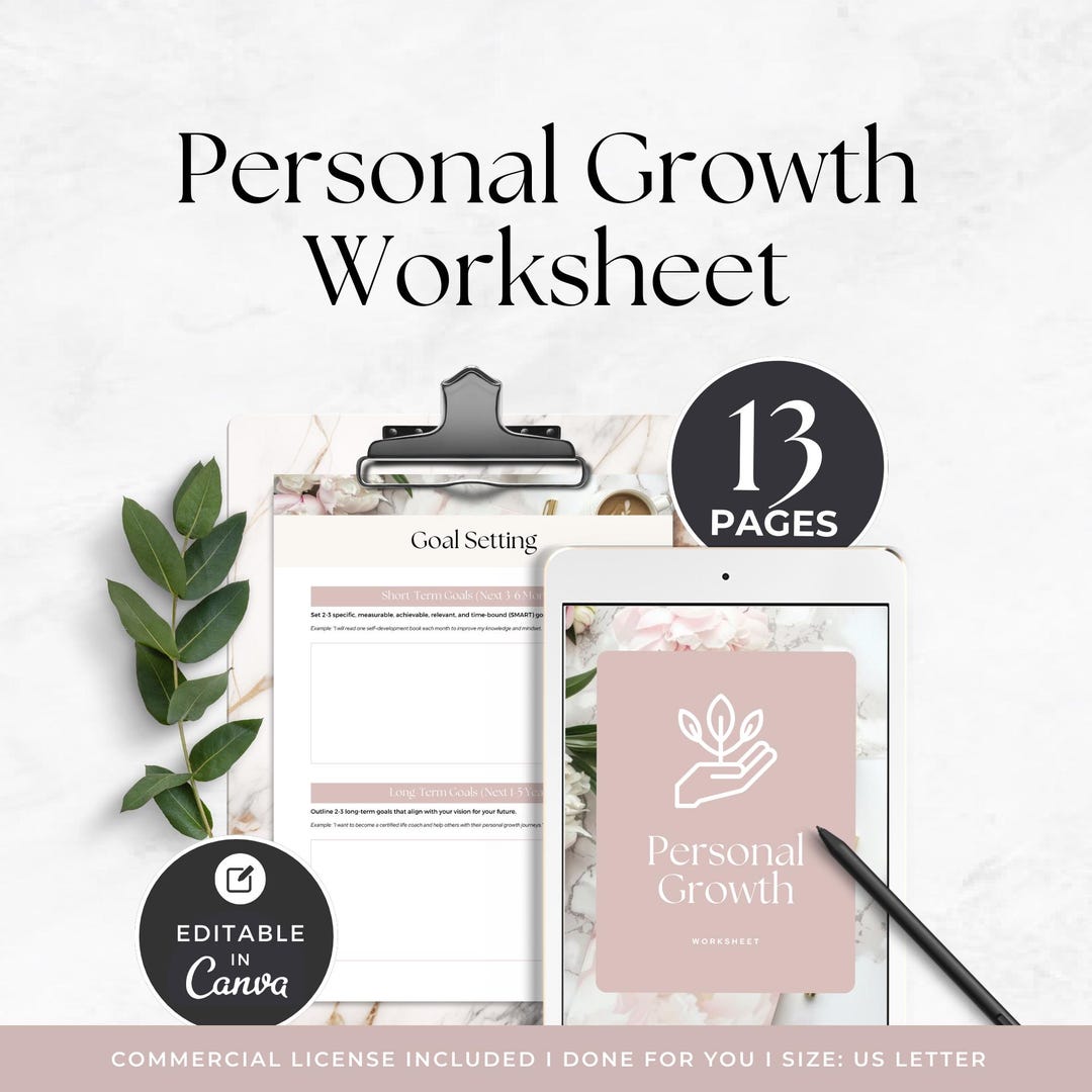 Personal Growth Worksheets, Life Coaching Client Handout, Goal Setting ...