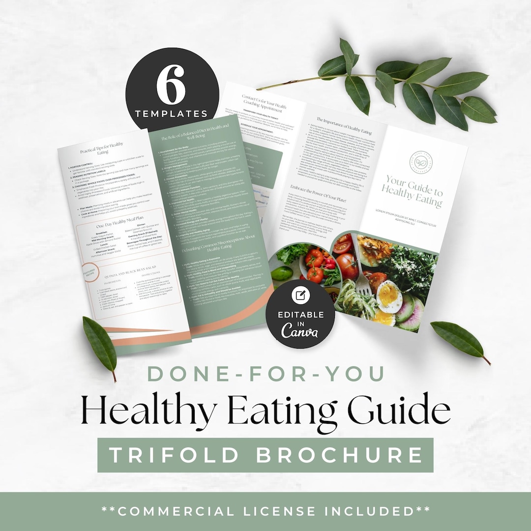 Health Coach Brochure, Wellness Marketing Editable Template, Nutrition ...