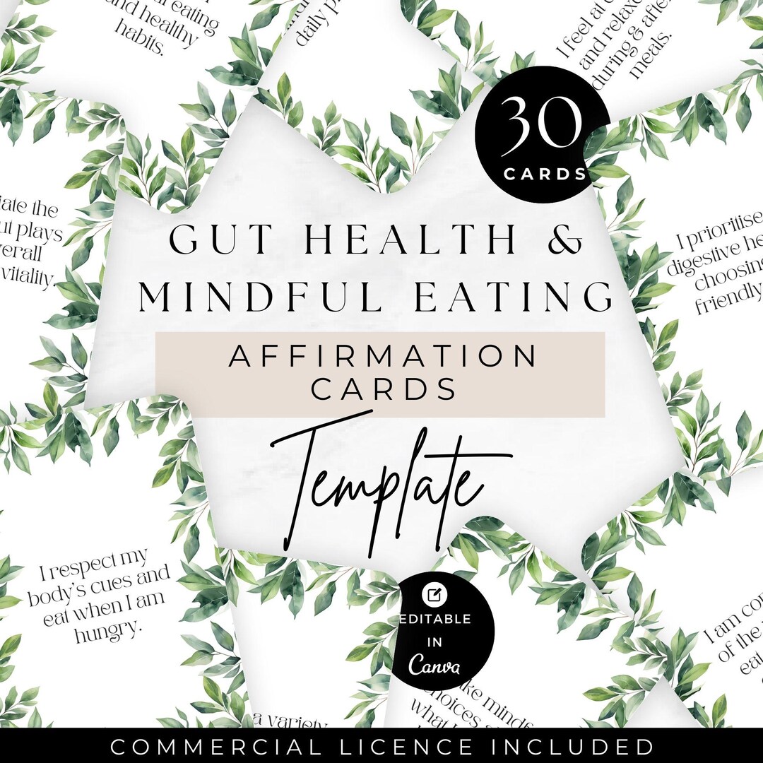 Mindful Eating Affirmation Cards, Heath Coach Lead Magnet, Nutritionist ...