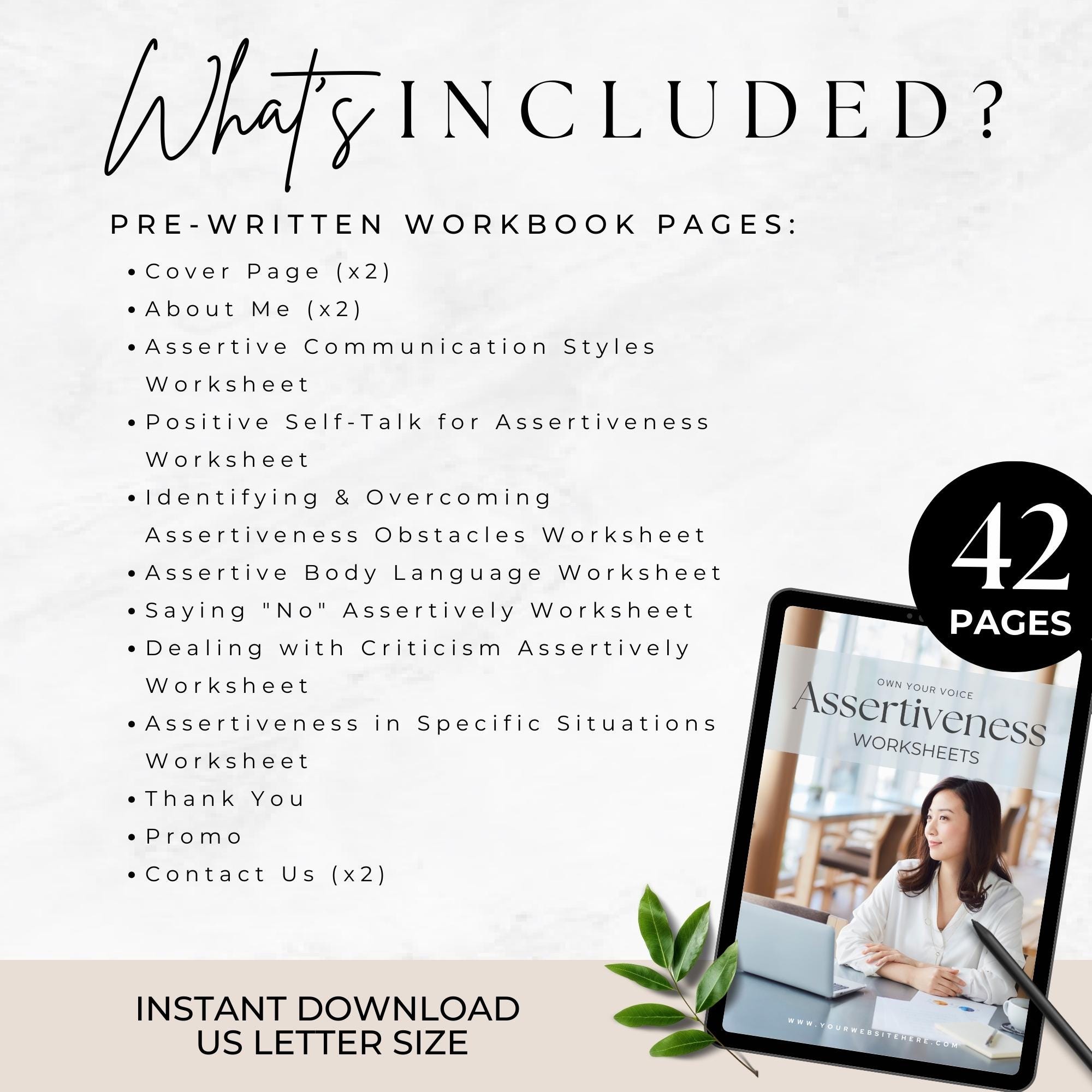 Assertiveness Worksheets, Effective Communication Skills, Personal Growth Tools, Life Coach Lead ...