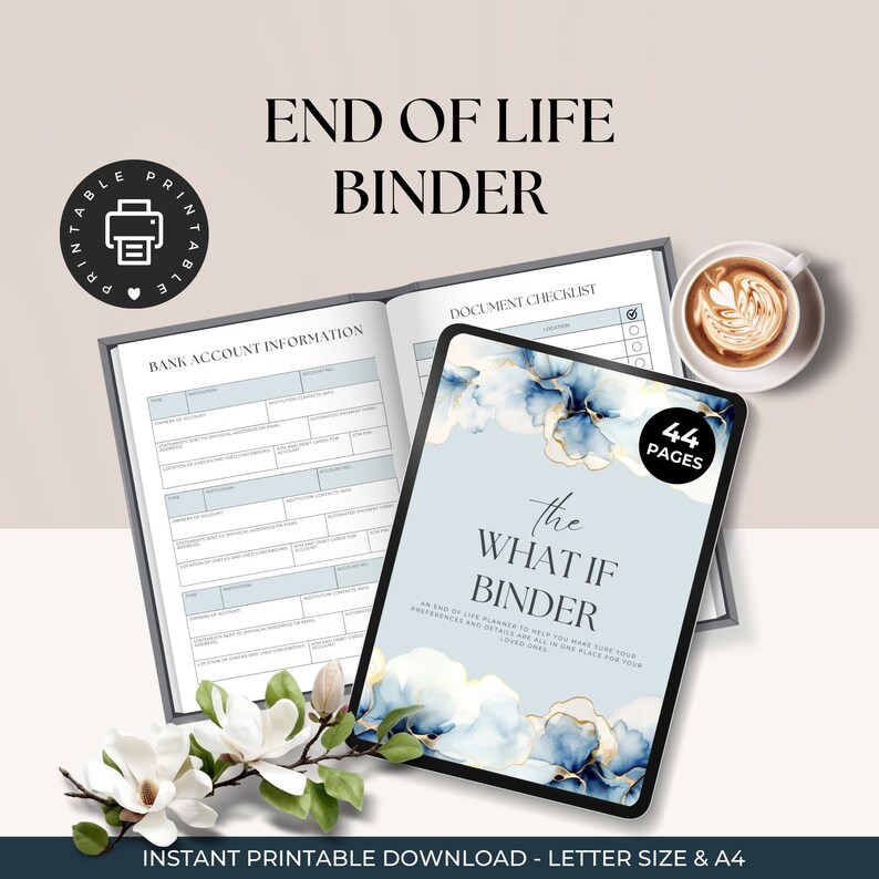 End of Life Planner Printable, Emergency Binder, What If Binder, Just ...