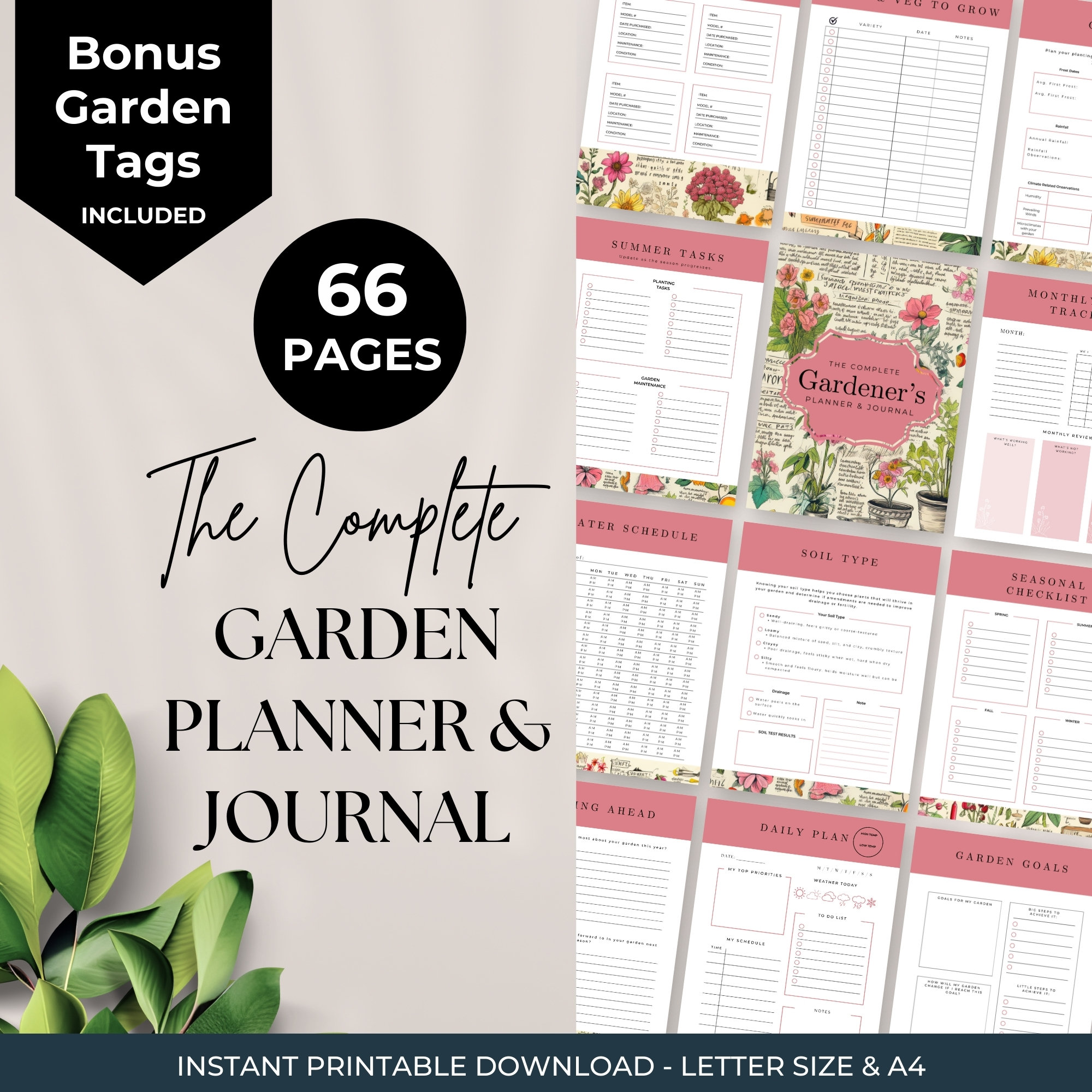 Garden Journal and Planner Printable, Vegetable Garden, Gardening Log ...