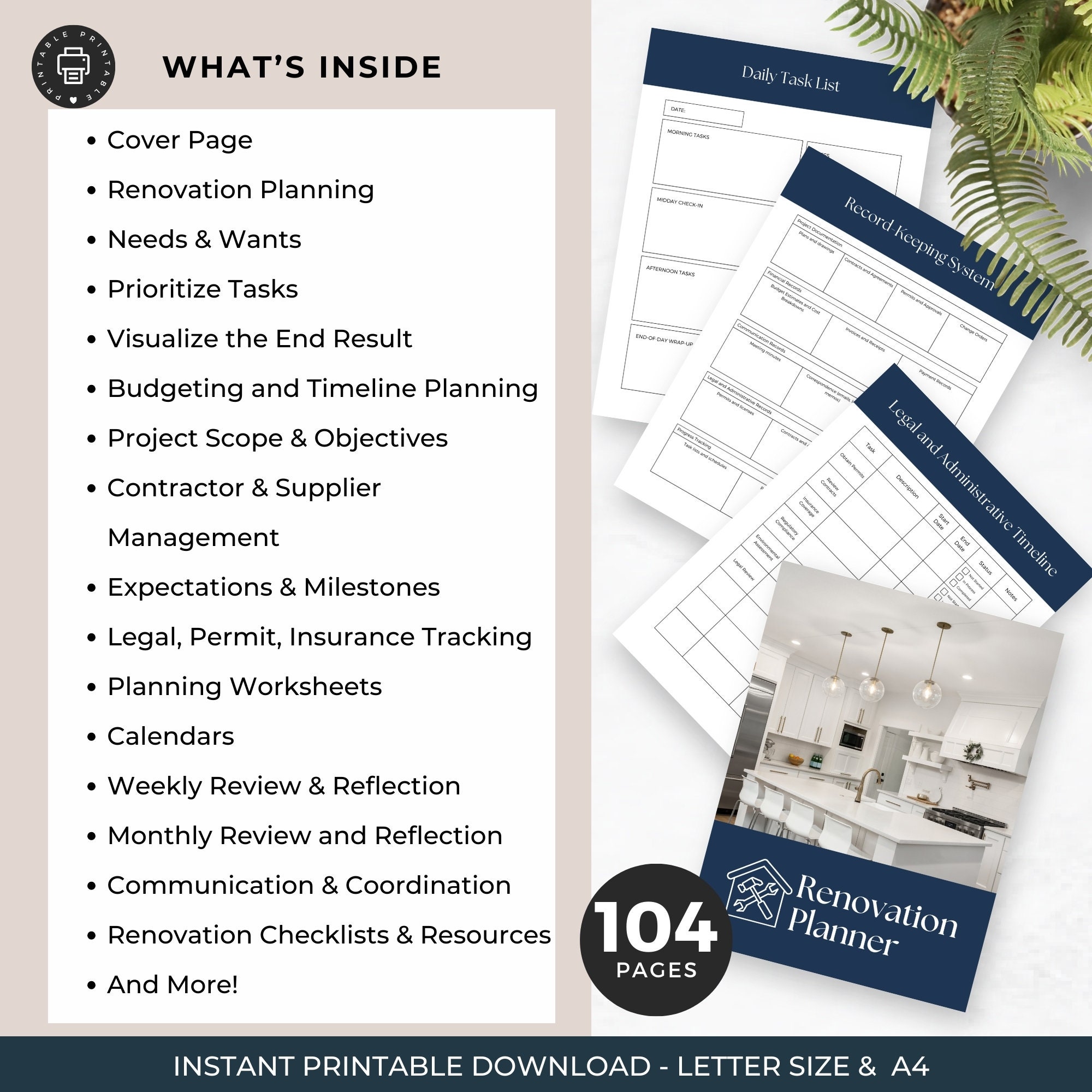 Home Renovation Planner, House Improvement, Project Plan, DIY Project ...