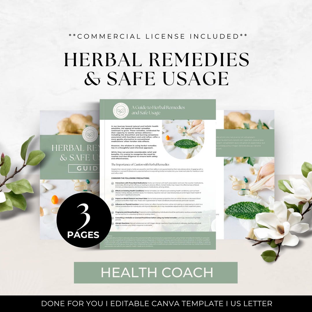 Holistic Wellness Client Handout, Health Coach Program Resource, Herbal ...