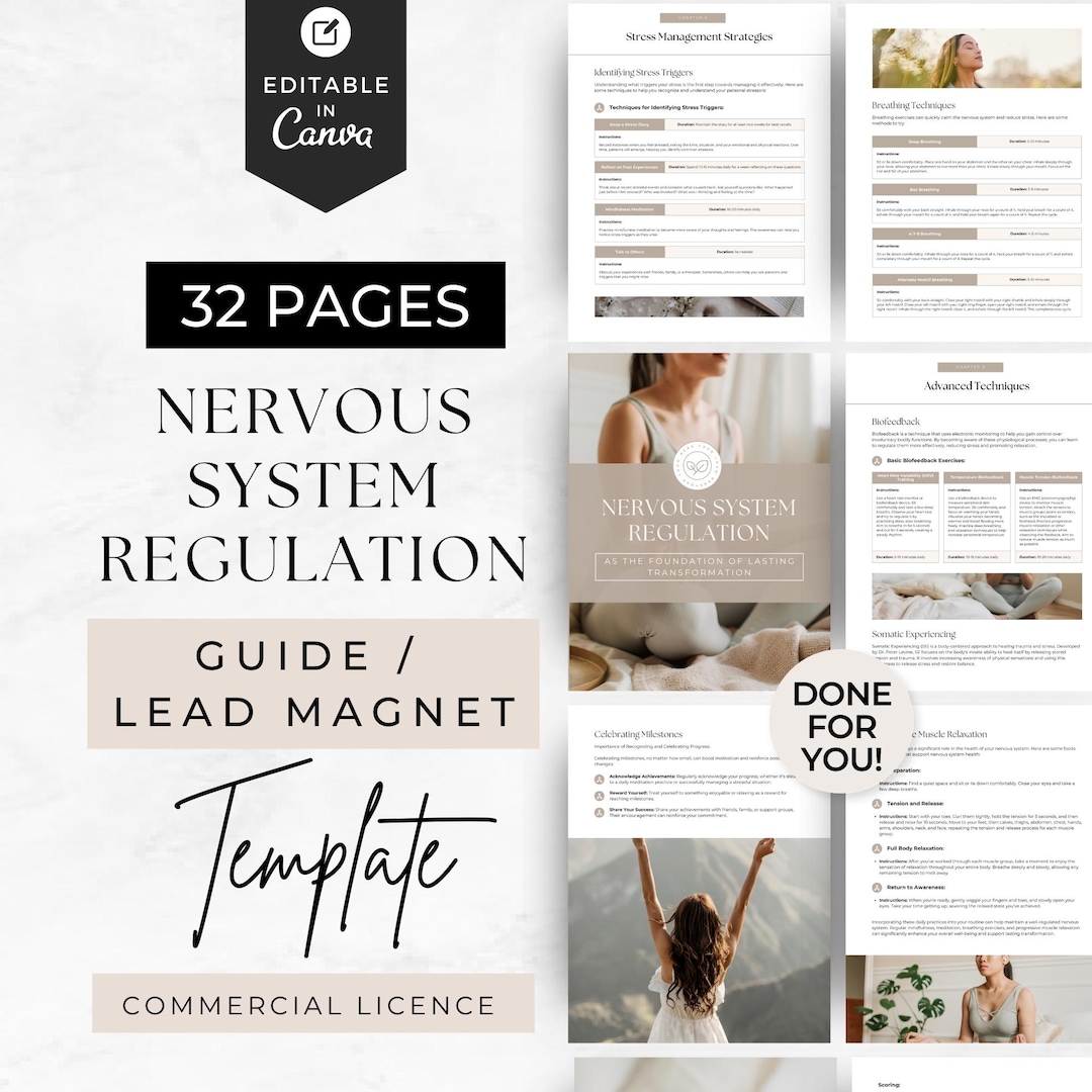 Nervous System Workbook Guide With Exercises & Self Assessment ...